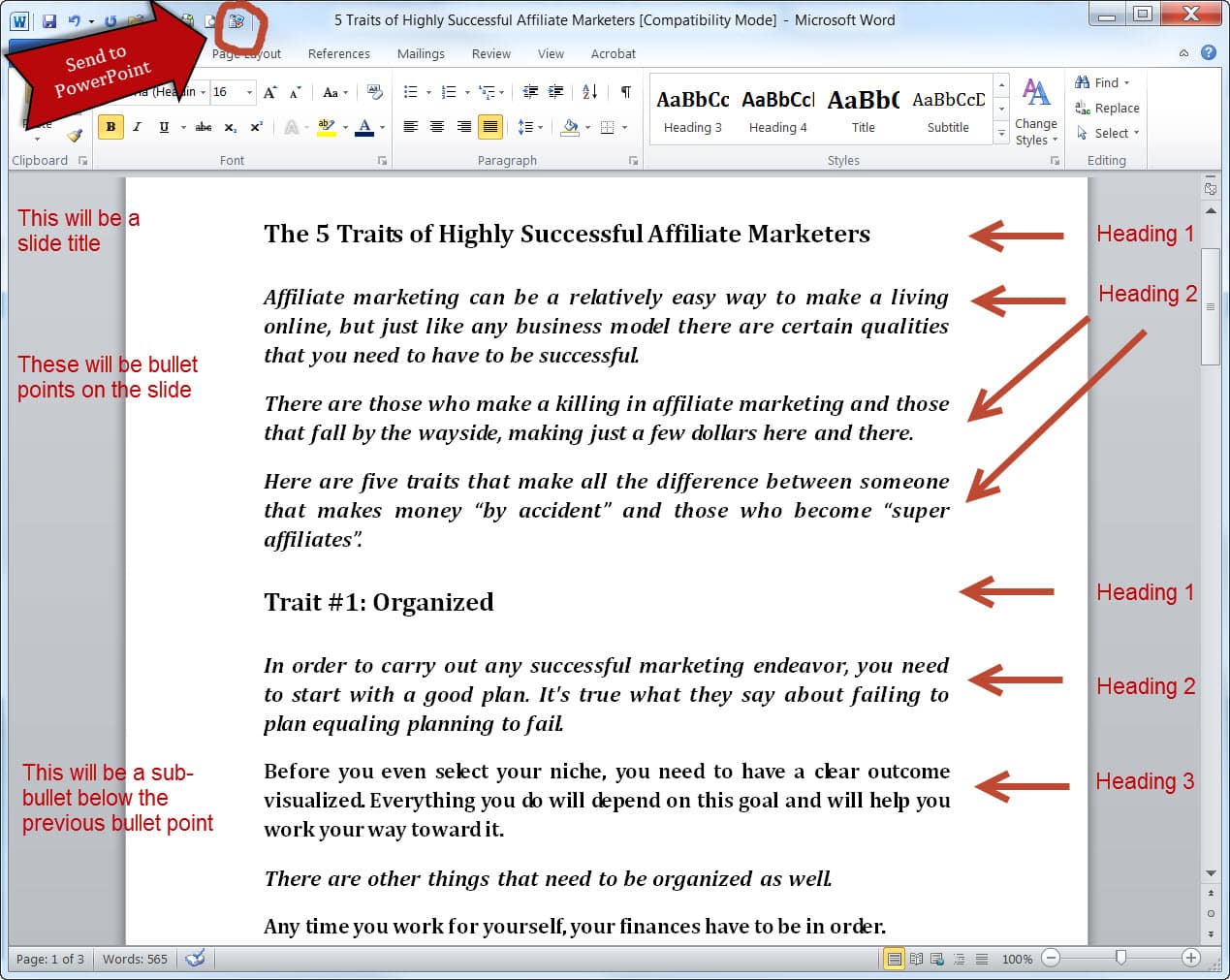 How to Convert Microsoft Word Articles to PowerPoint