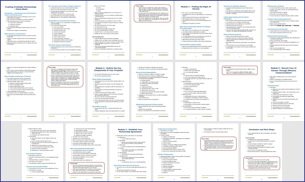 Creating Profitable Joint Venture Partnerships | Ready-to-Go Course