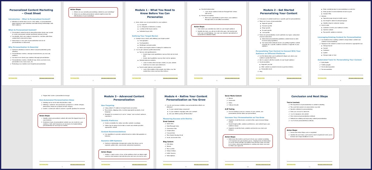 Personalized Content Marketing | Ready-to-Go Course Content