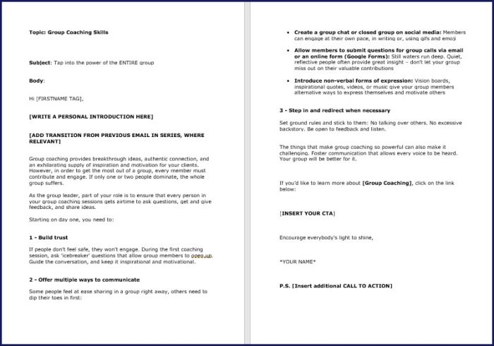 Coaching Skills Email Swipes | Done-for-You Emails (PLR)