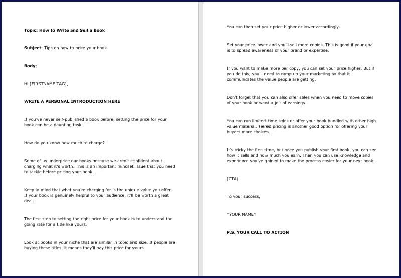 How to Write & Sell a Book Email Swipes | Done-for-You Emails (PLR)