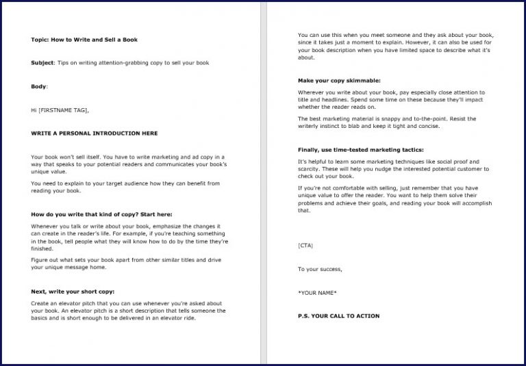 How to Write & Sell a Book Email Swipes | Done-for-You Emails (PLR)