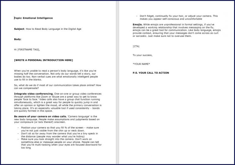 Emotional Intelligence Email Swipes | Done-for-You Emails (PLR)