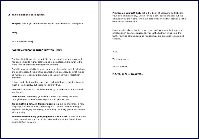 Emotional Intelligence Email Swipes | Done-for-You Emails (PLR)