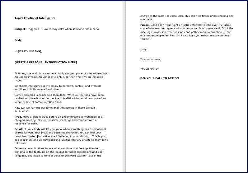 Emotional Intelligence Email Swipes | Done-for-You Emails (PLR)
