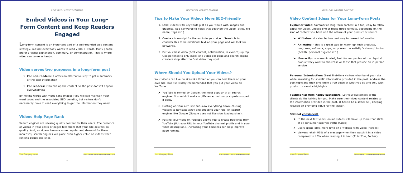 Next Level Website Content Expansion Pack | Resources