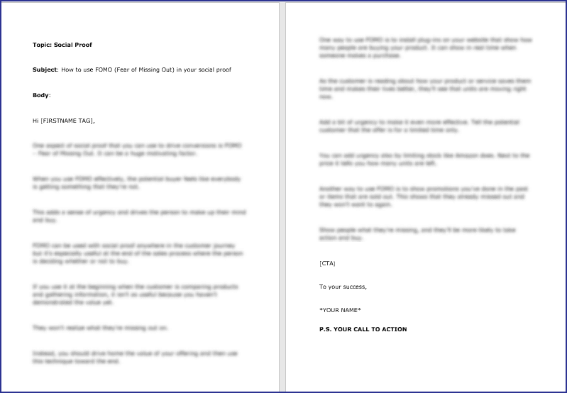 Social Proof Blog & Email Swipes | Done-for-You Emails (PLR)