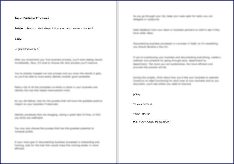 Business Processes Blog & Email Swipes | Done-for-You Emails (PLR)